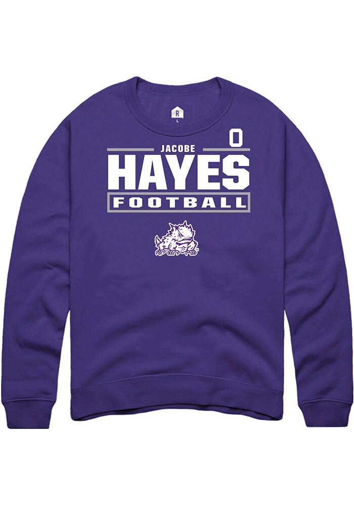 jacobe hayes TCU Horned Frogs Mens PURPLE Football NIL Stacked Box ...
