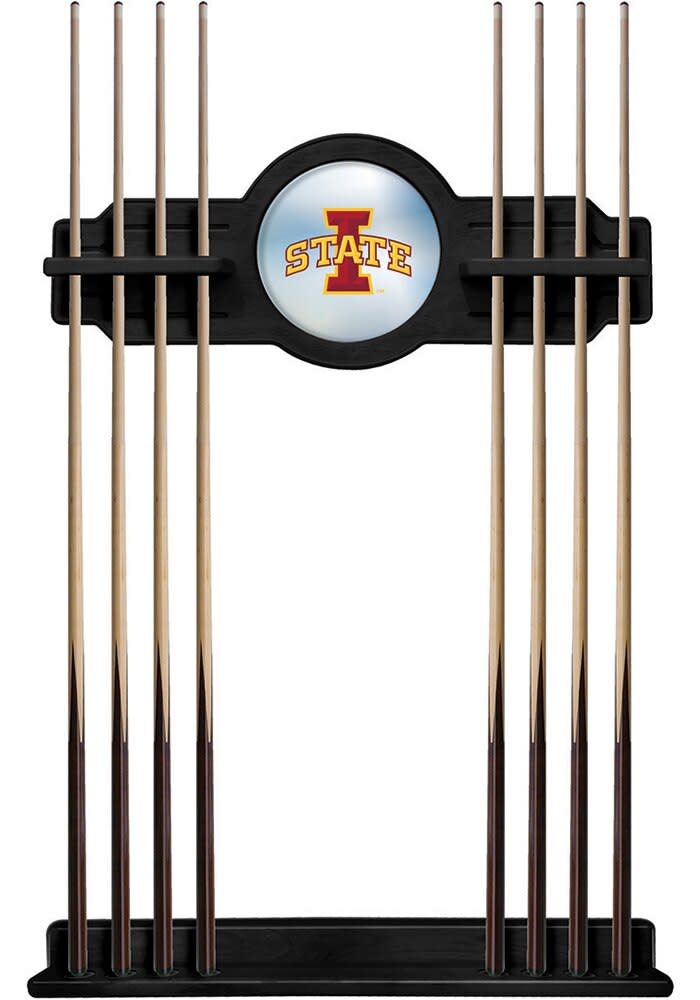 Iowa State Cyclones BLACK Solid Wood Cue Rack Pool Table - 38467205