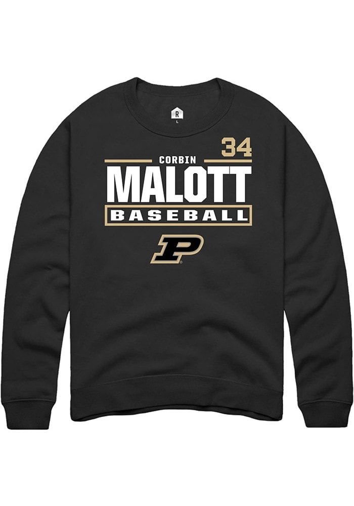 Corbin Malott Purdue Boilermakers Mens BLACK NIL Stacked Box Player ...