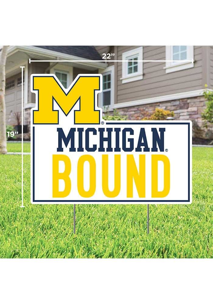 Michigan Wolverines White School Bound Yard Sign - 38964399