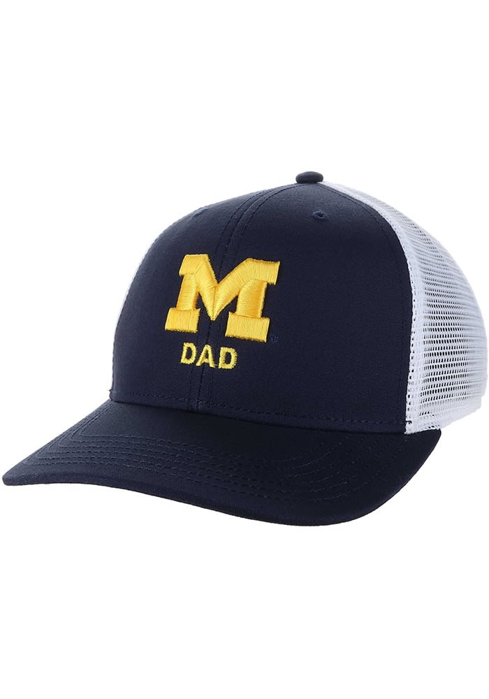 Michigan Wolverines NAVY Dad Mid Pro Trucker Adjustable Hat - 3905662