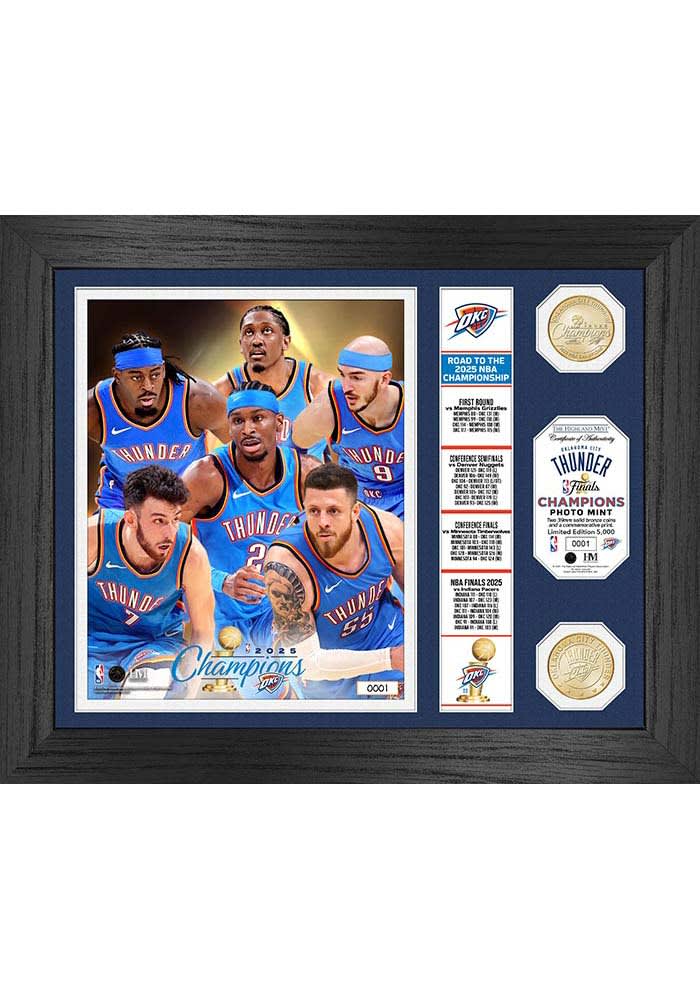 Oklahoma City Thunder BLUE 2025 NBA Finals Champions Banner Plaque ...