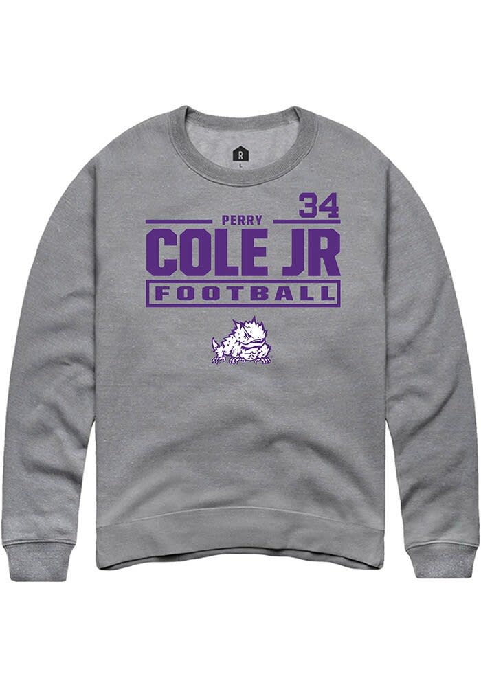Perry Cole Jr TCU Horned Frogs Mens GRAPHITE Football NIL Stacked Box ...