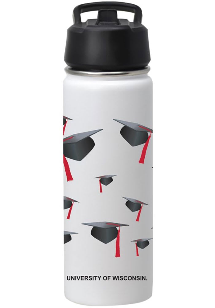 Wisconsin Badgers White 20 oz Grad Stainless Steel Bottle - 4010340