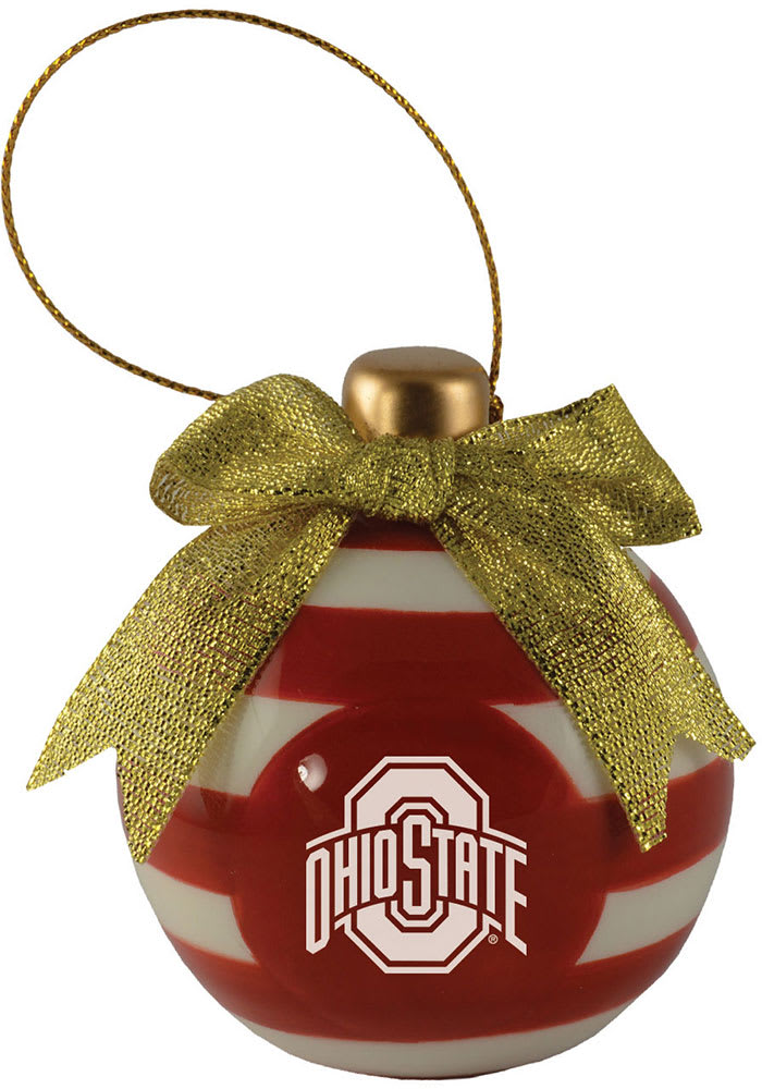 Ohio State Buckeyes Red Ceramic Bulb Ornament Ornament - 40140495
