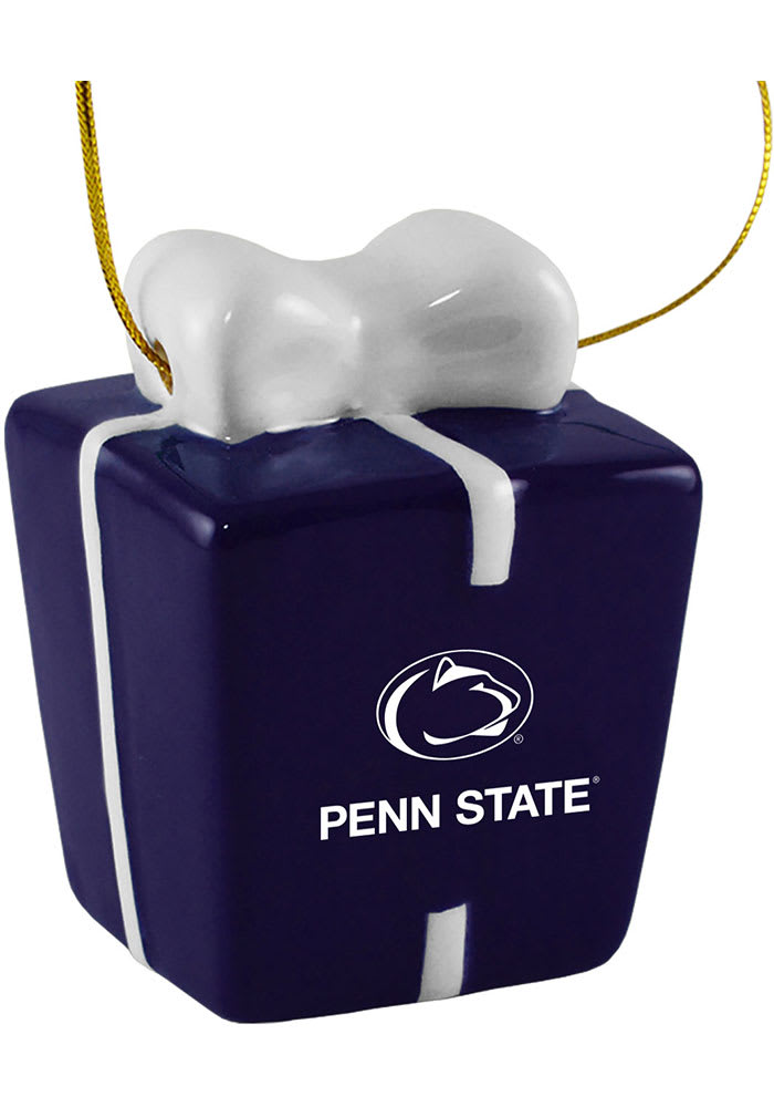 Penn State Nittany Lions BLUE Ceramic Gift Box Ornament Ornament - 40140496