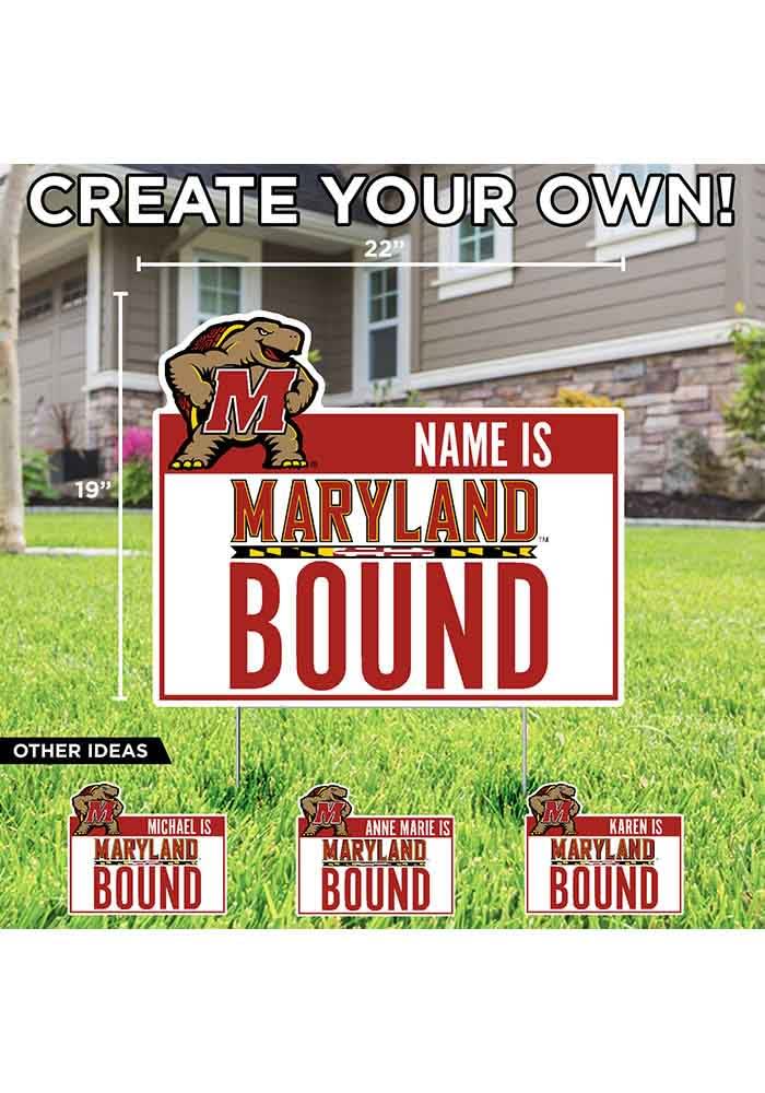 Maryland Terrapins White Personalized School Bound Yard Sign - 405501209