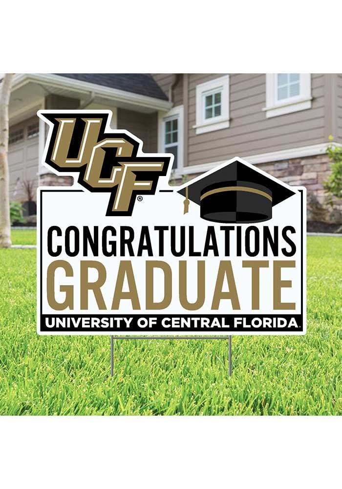 UCF Knights White Congratulations Graduate Yard Sign - 40757989