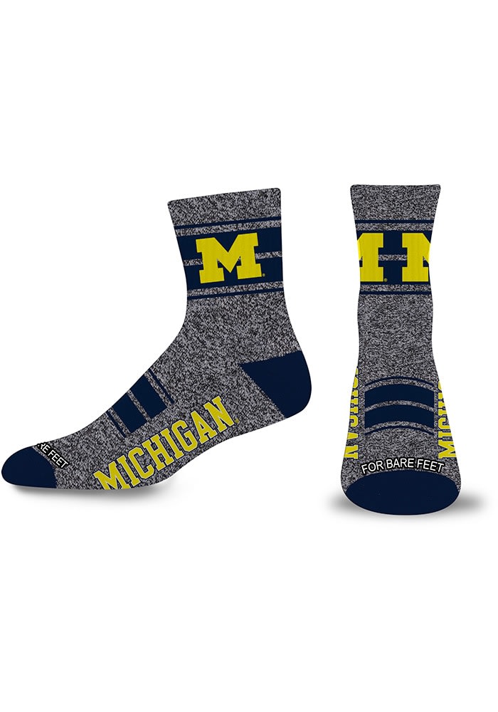 Michigan Wolverines DARKGREY Overtime Mens Quarter Socks - 40788396