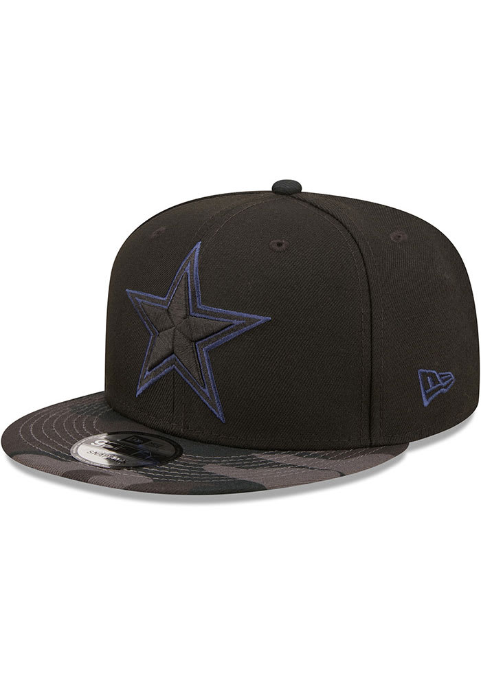 Dallas Cowboys New Era Camo Vize 9FIFTY Snapback Hat - BLACK