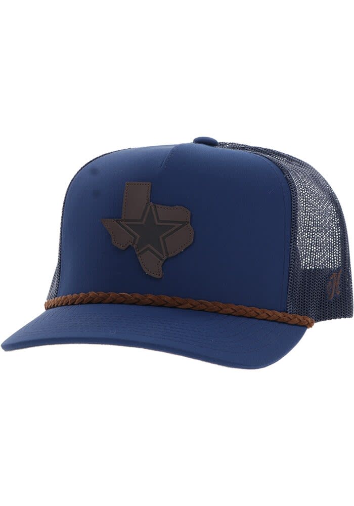 Dallas Cowboys Hooey State Patch Rope Trucker Adjustable Hat - NAVY