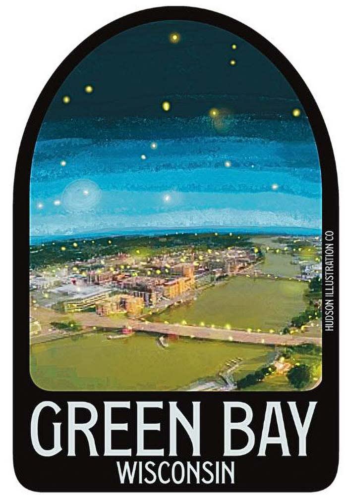 Green Bay Souvenir | Green Bay Stickers Skyline - BLACK