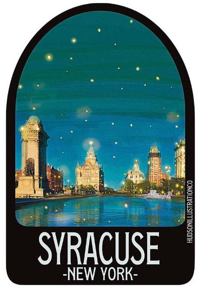 Syracuse Souvenir | Syracuse Stickers BLACK Skyline - 4110081