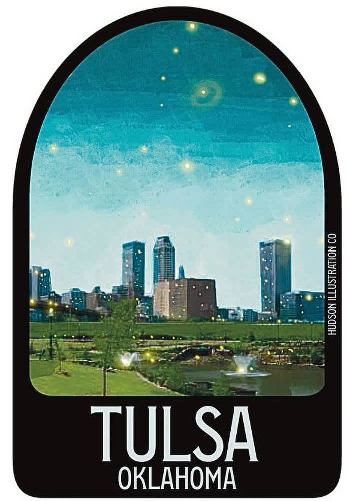 Tulsa Souvenir | Tulsa Stickers BLACK Skyline - 4110083