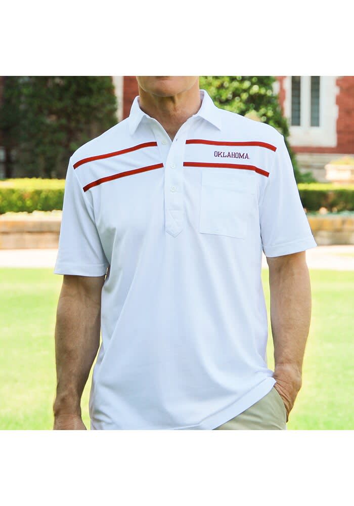 Oklahoma Sooners Mens Switzer WHITE Short Sleeve Polo - 41270027
