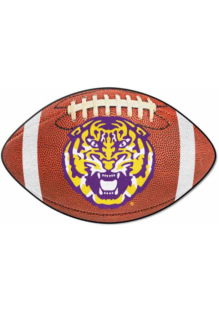 LSU Tigers Football Tiger Head Logo Interior Rug BROWN - 413067682
