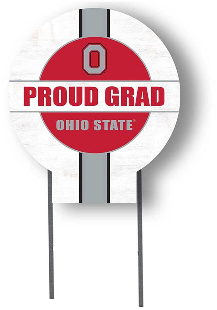 White KH Sports Fan Ohio State Buckeyes Grad graduation graphic Yard Sign