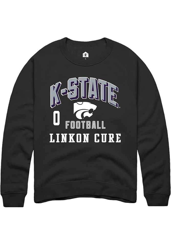 Linkon Cure K-State Wildcats Mens BLACK NIL Arch Logo Player Crew ...