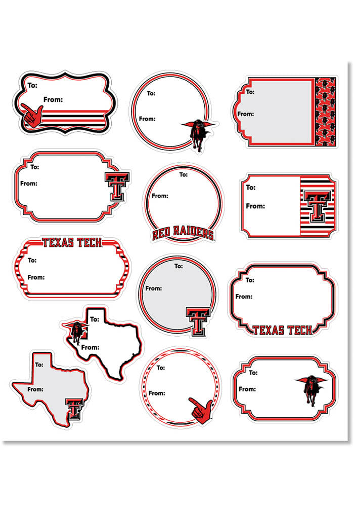 Texas Tech Red Raiders Red 8"x10" Gift Tag Sheet Gift Tags - 415870172