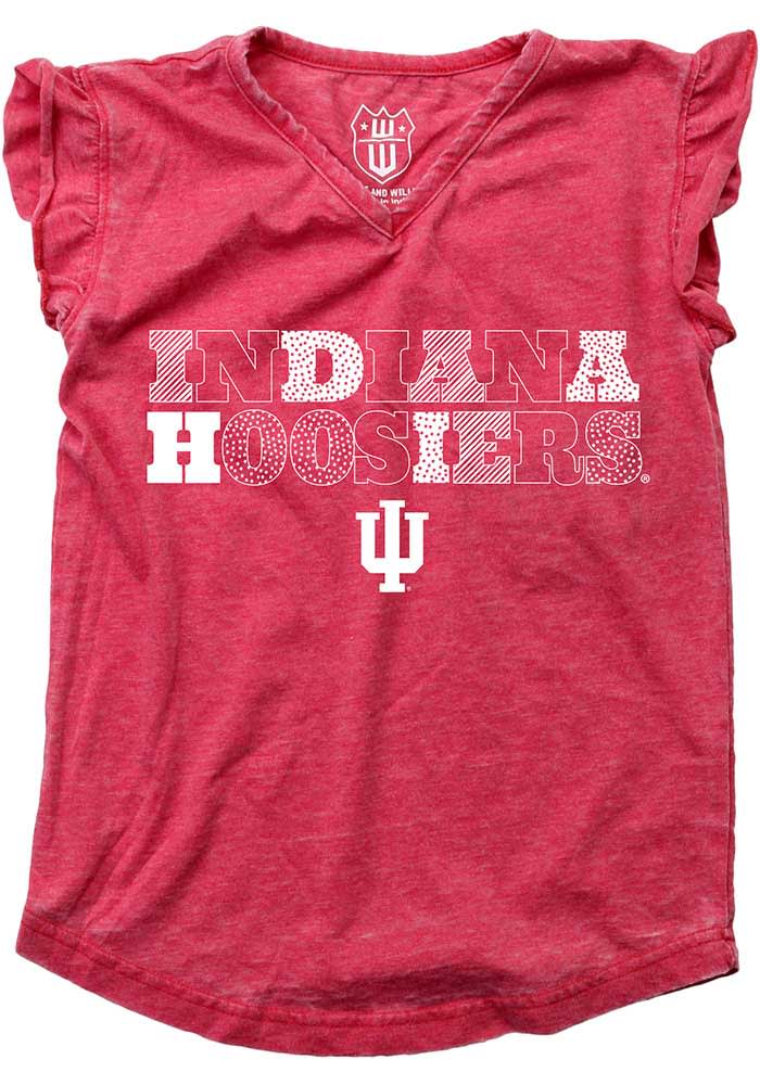 Indiana Hoosiers Wes and Willy Toddler Girls CARDINAL Burn Out Short ...
