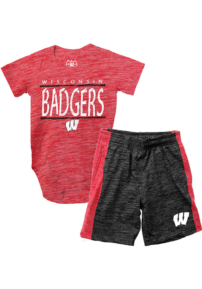 Wes and Willy Infant Red Wisconsin Badgers Contrast Top and Bottom Set ...