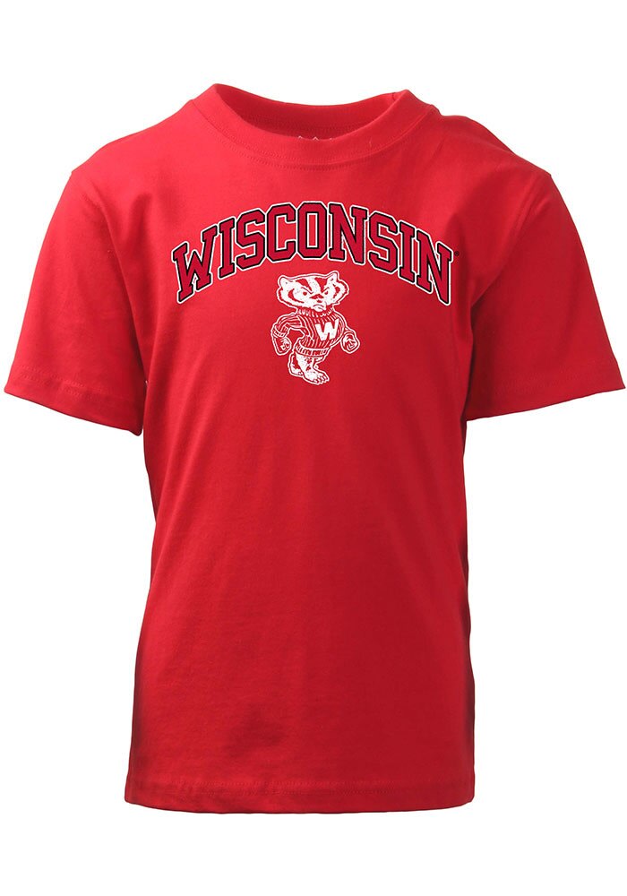 Wisconsin Badgers Wes and Willy Boys Red Jersey Vintage Arch Mascot ...