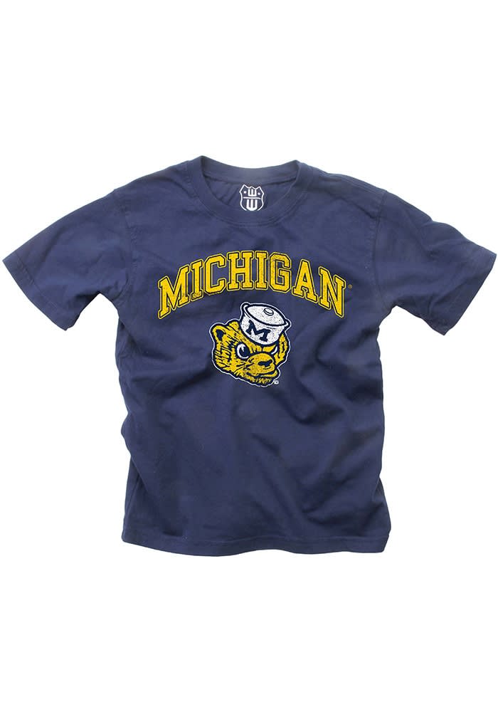 Wes and Willy Toddler BLUE Michigan Wolverines Jersey Short Sleeve T ...