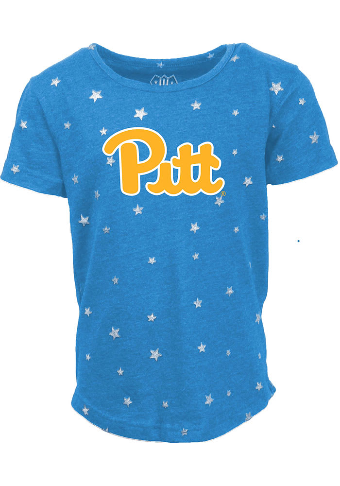 Wes and Willy Pitt Panthers Girls ROYAL Shimmer Star Short Sleeve ...