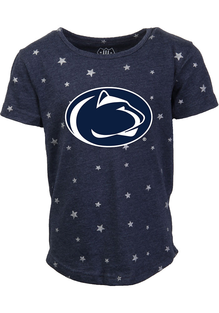 Wes and Willy Girls NAVY Penn State Nittany Lions Shimmer Star Short ...