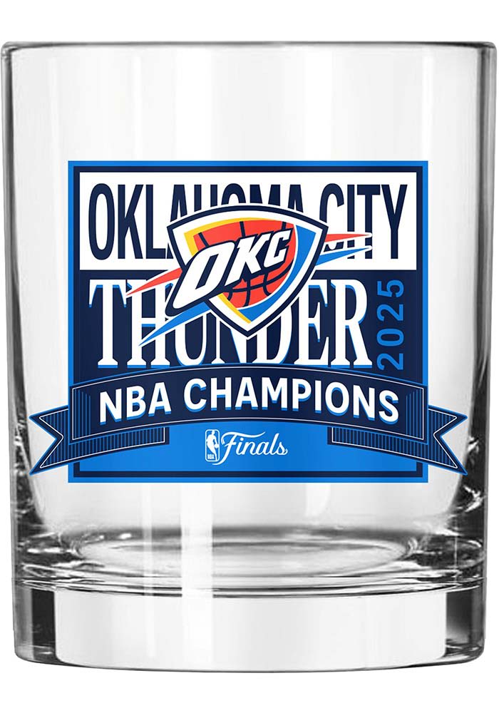 Oklahoma City Thunder CLEAR 2025 NBA Finals Champions 14oz Rock Glass ...