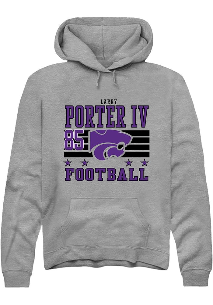 Larry Porter IV Mens GREY HEATHER K-State Wildcats Football NIL Striped ...