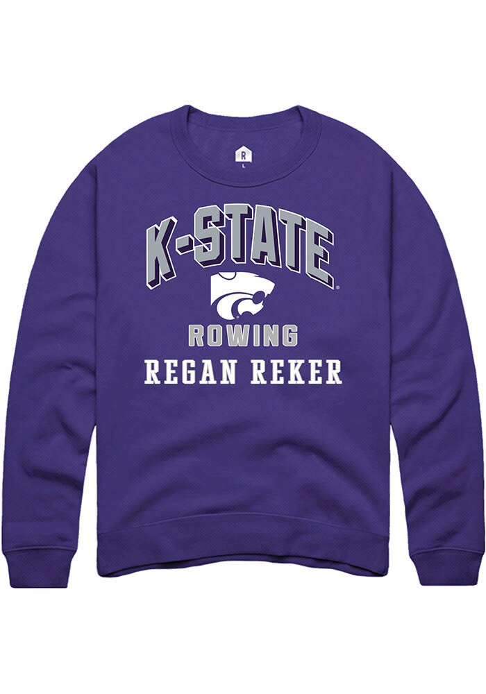 Regan Reker K-State Wildcats Mens PURPLE NIL Arch Logo Player Crew ...