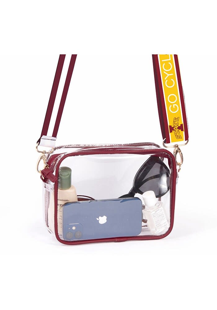 Iowa State Cyclones Red Patterned Shoulder Strap with Clear Tote - 42500023