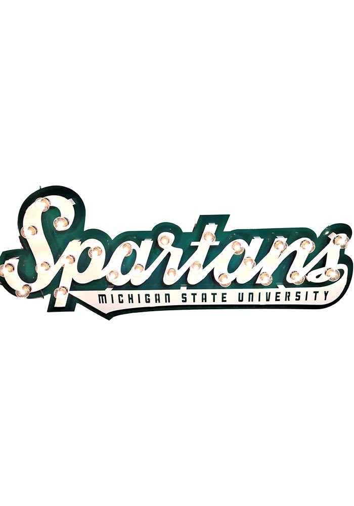 Michigan State Spartans GREEN Lit Style Marquee Sign - 4260016