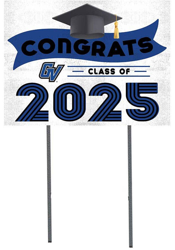 Grand Valley State Lakers White Class of 2025 graduation graphic Yard ...