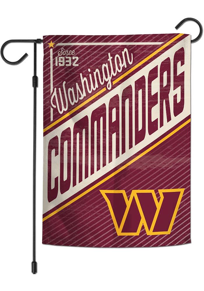 Washington Commanders BURGUNDY 2 Sided Retro Garden Flag - 42686910