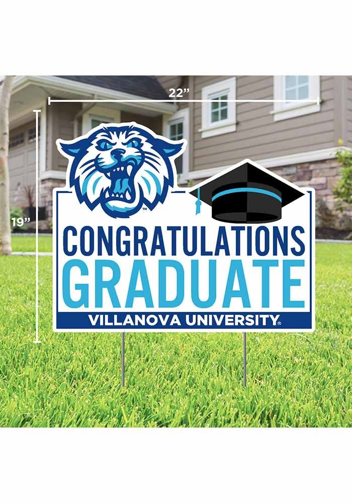 Villanova Wildcats White Congratulations Graduate Yard Sign - 426875795
