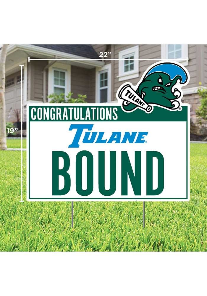 Tulane Green Wave White School Bound Yard Sign - 42861031