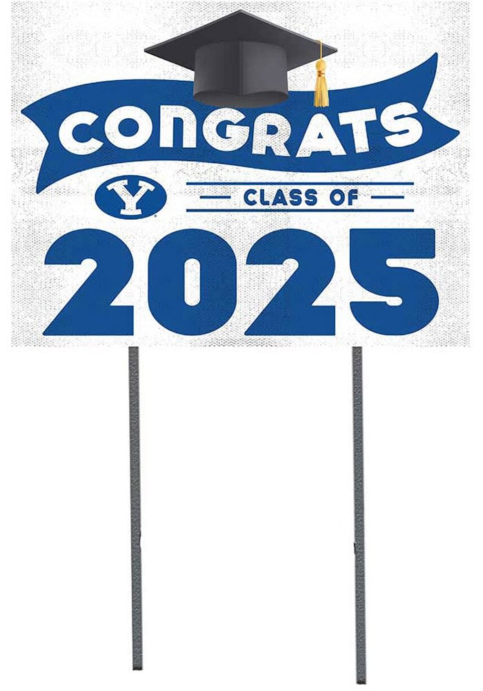 BYU Cougars White Class of 2025 graduation graphic Yard Sign - 43205964