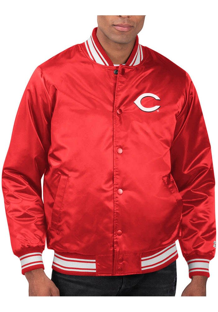 Starter Cincinnati Reds Mens Red Stacked Logo Medium Weight Jacket ...