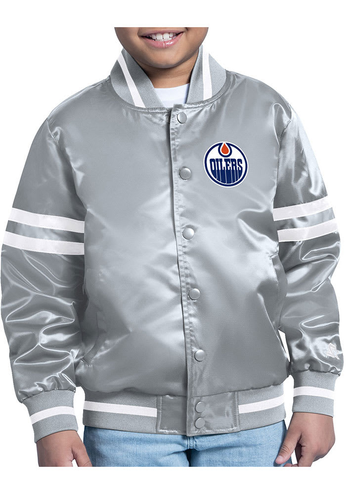Starter Edmonton Oilers Youth Shield Medium Jacket - Â GREYHEATHER