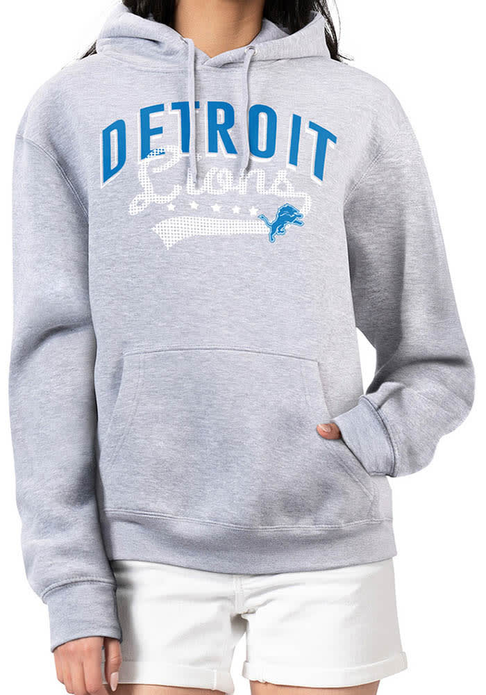 4Her Detroit Lions Womens HEATHER GREY Filigree Hoodie - 434405004