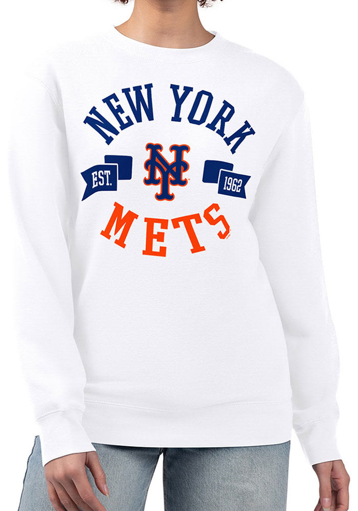 New York Mets 4Her Crew Sweatshirt Womens White City Long Sleeve