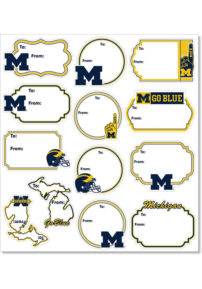 Michigan Wolverines NAVY Team Logo 8"x10" Gift Tags - 4353010