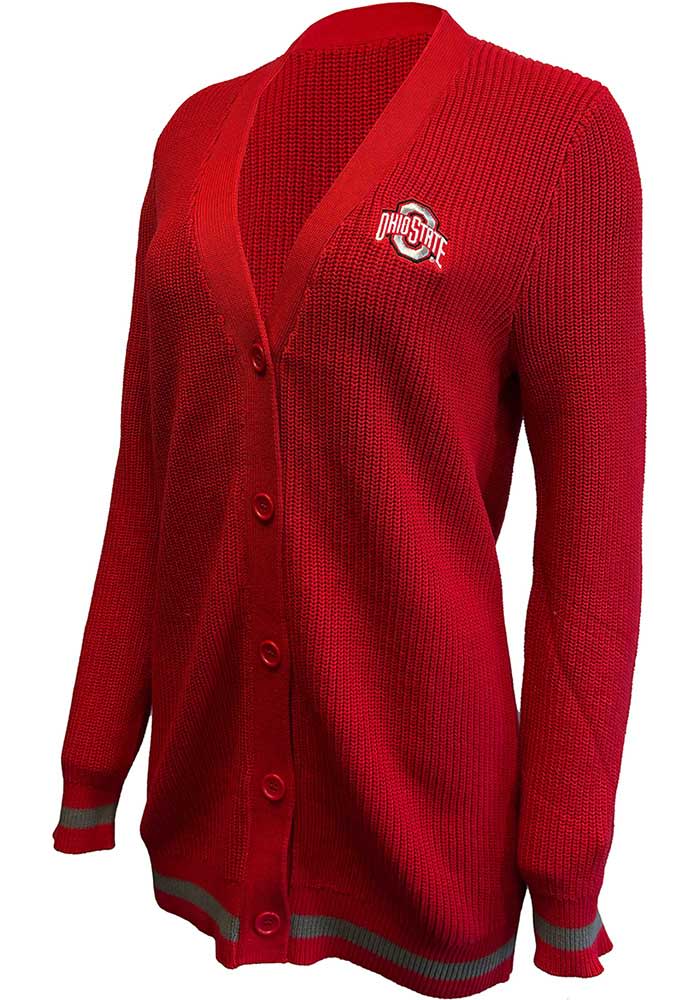 Ohio State Buckeyes Womens Red Vermillion Long Sleeve Cardigan - 43640054