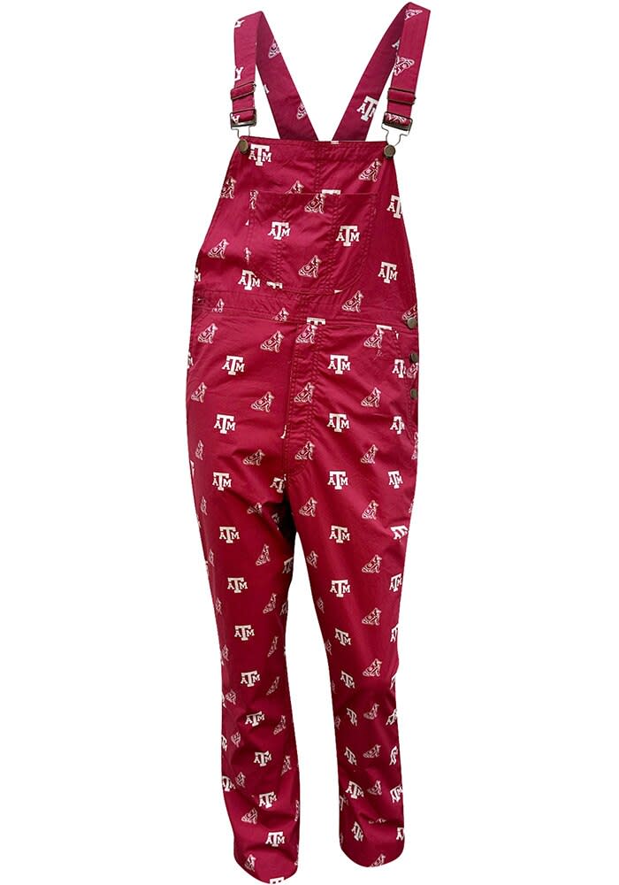 Wes and Willy Texas A&M Aggies Mens MAROON Allover Logo Overall ...