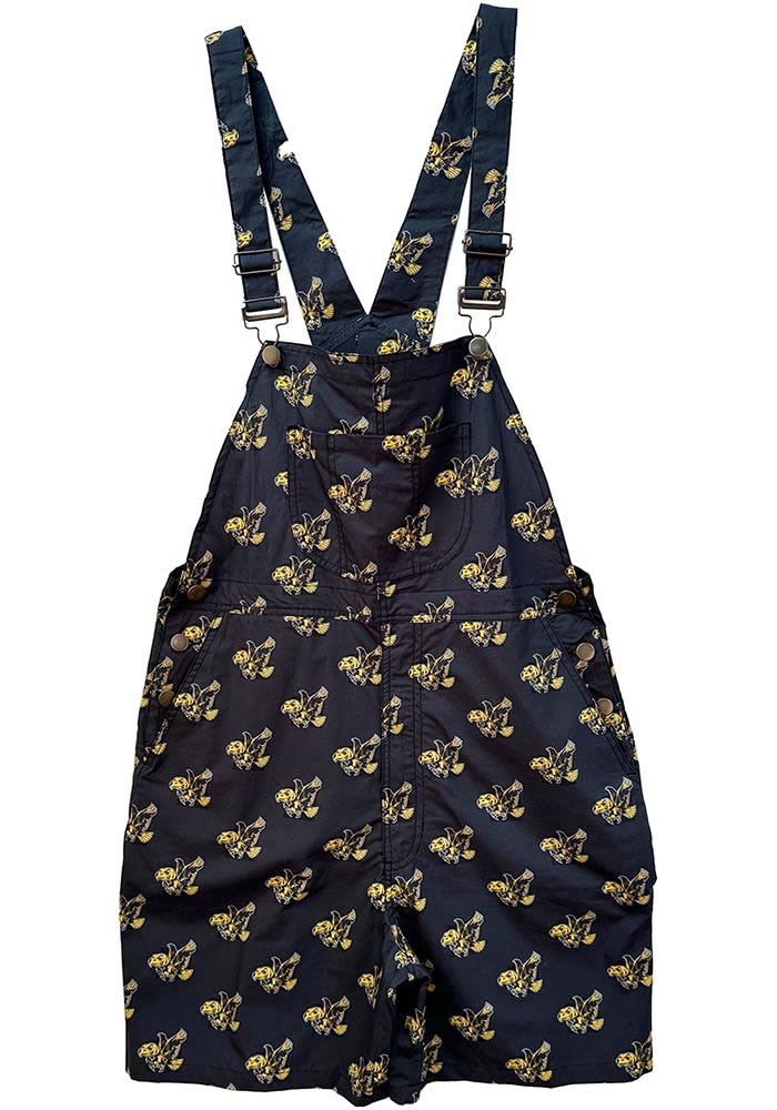 Wes and Willy Iowa Hawkeyes Mens BLACK Allover Logo Overall Overalls ...