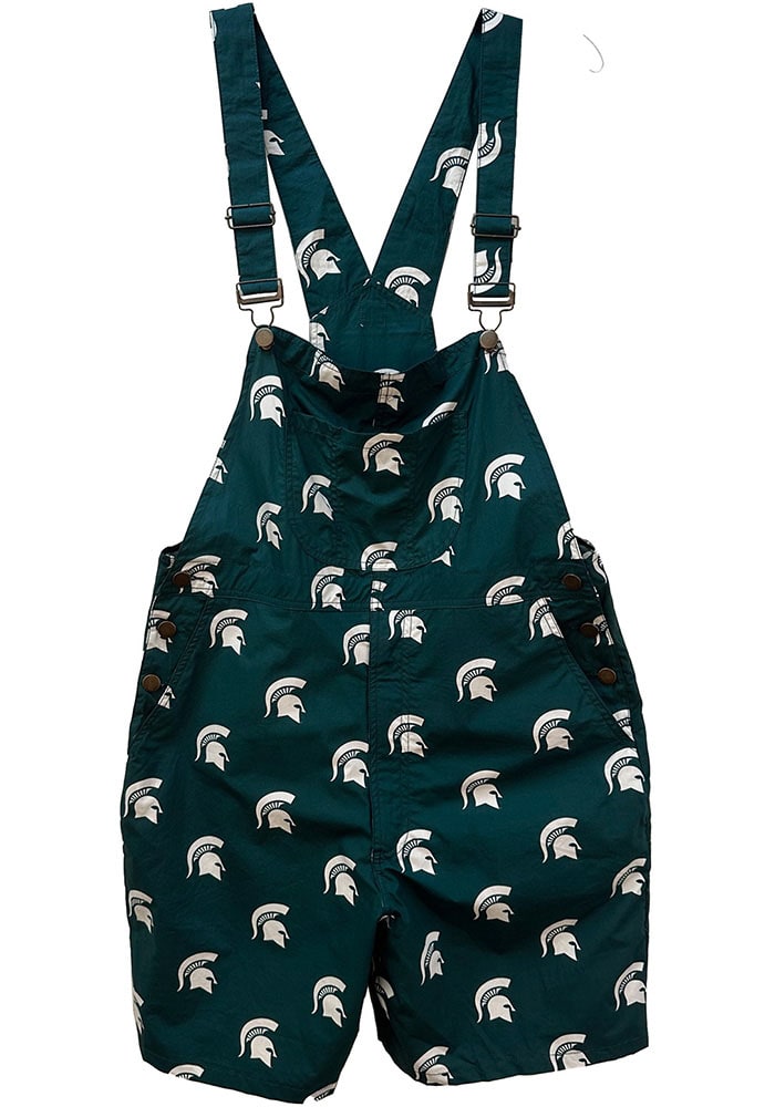 Wes and Willy Michigan State Spartans Mens GREEN Allover Logo Overall ...