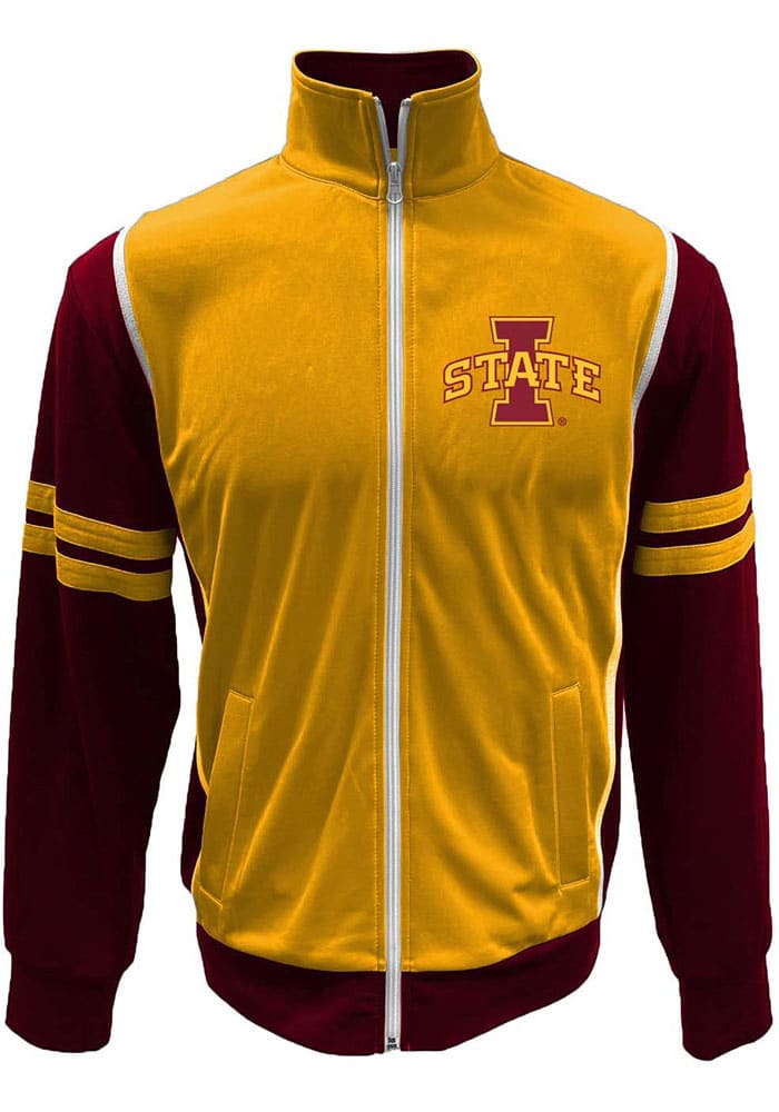 Wes and Willy Mens GOLD Iowa State Cyclones Vault Tricot Track Jacket ...