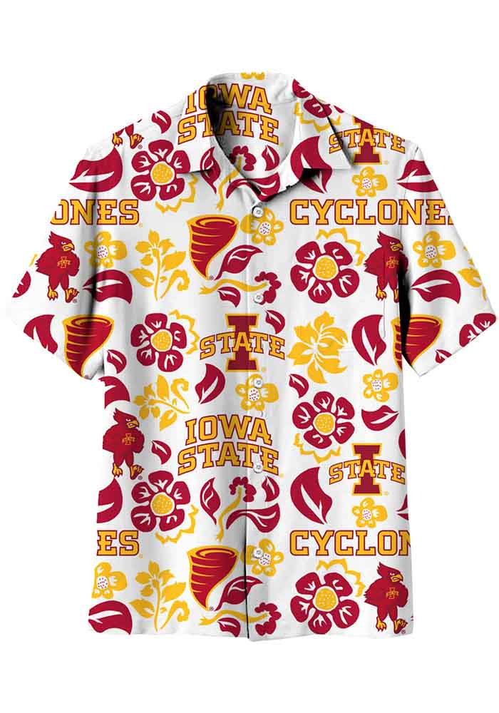 Iowa State Cyclones Mens Wes and Willy Short Sleeve WHITE Vault Floral ...